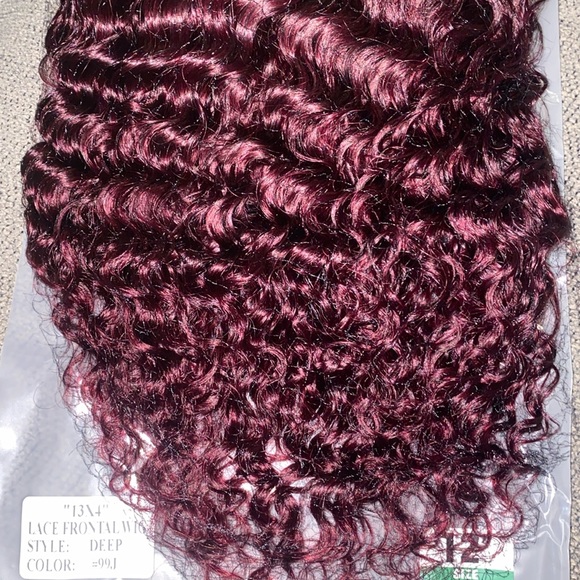 Hair | Very Deep Burgundy Deep Wave Lace Front Wigs Human Hair 99j 13x4 ...